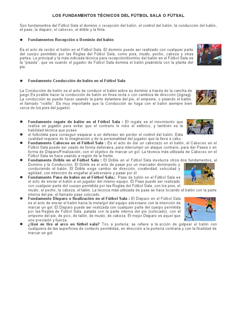 LOS FUNDAMENTOS TÉCNICOS DEL FÚTBOL SALA O FÚTSAL | PDF