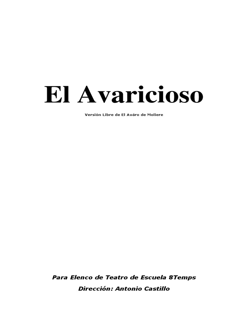Revisión de El Avaricioso PDF | PDF