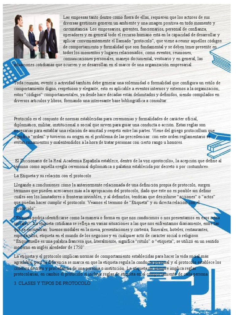 Etiqueta y Protocolo Empresarial 2da Asignación | PDF