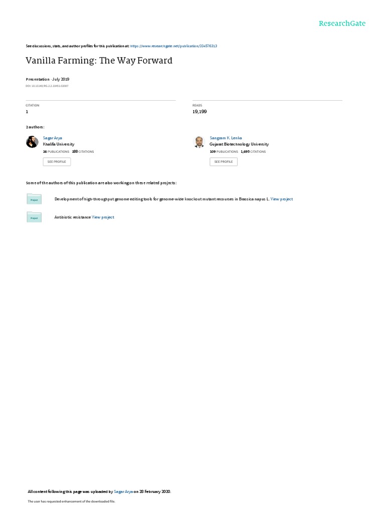 Vanilla Farming The Way Forward PDF | PDF