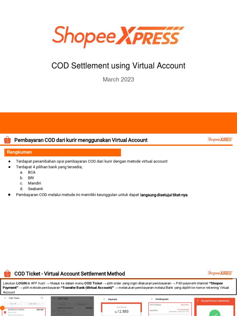COD Settlement Using Virtual Account To Kurir | PDF
