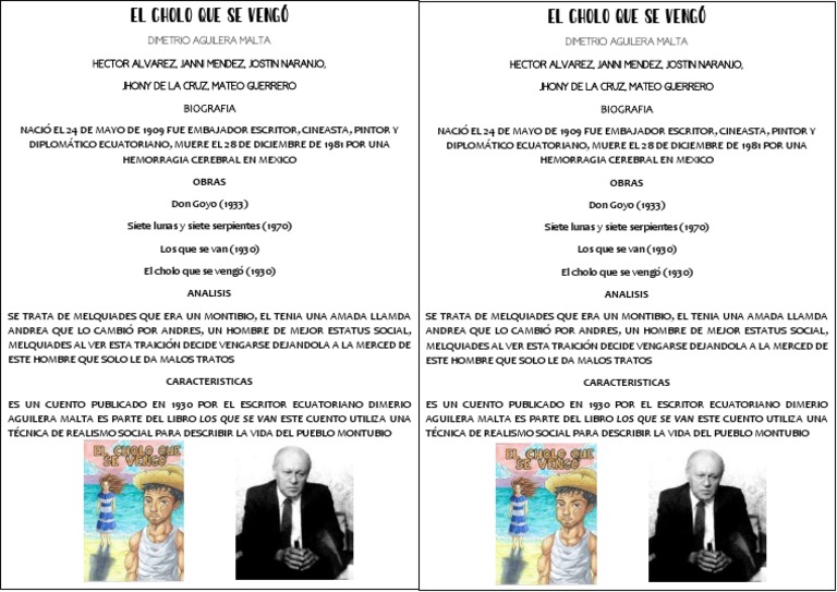 El cholo que se vengó: análisis y contexto | PDF