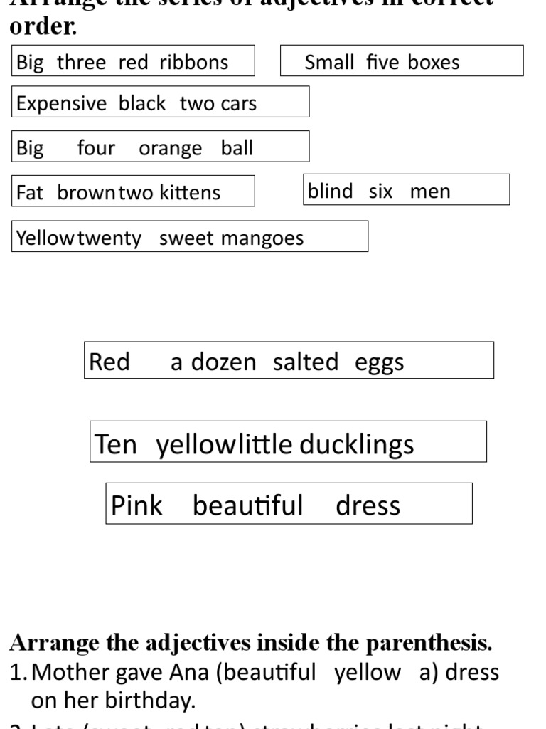 Order of Adjectives | PDF