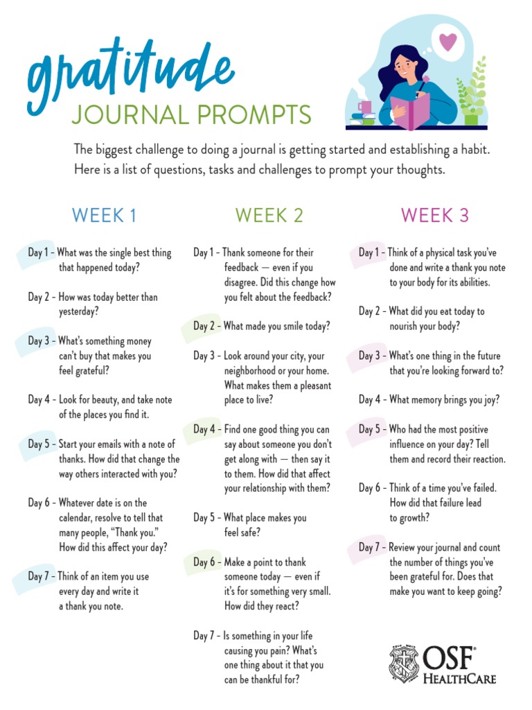 Gratitude Journal Prompts | PDF