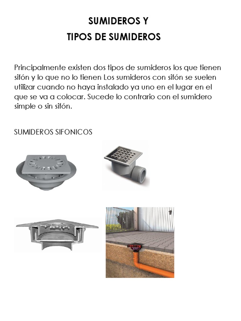 SUMIDORES Y TIPOS DE SUMIDORES | PDF