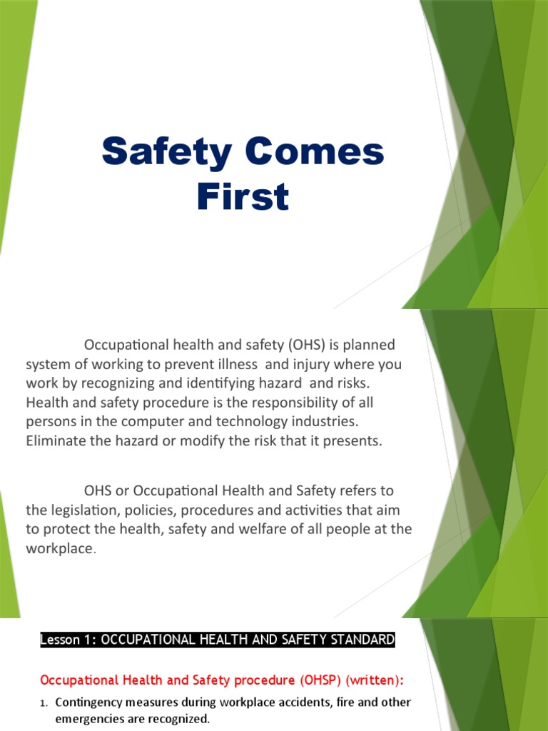 OHS Guidelines for ICT Safety | PDF