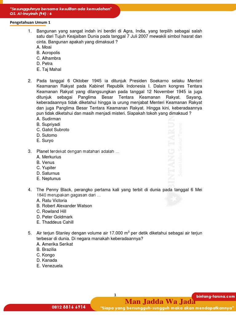 Soal PU & BI 1 PDF | PDF