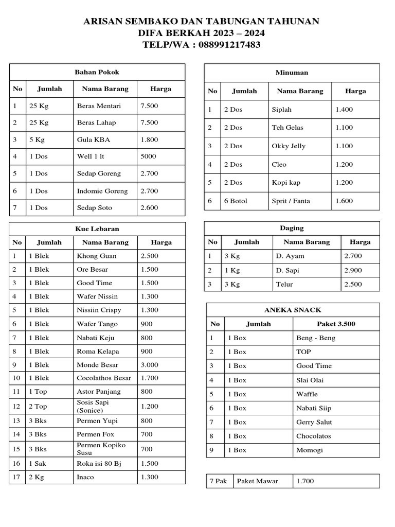 ARISAN SEMBAKO DAN TABUNGAN TAHUNAN.pdf | PDF