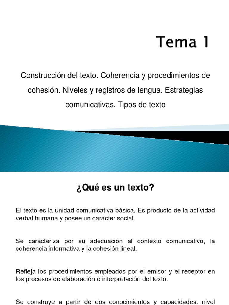 Construcción Del Texto. Coherencia y Procedimientos. | PDF