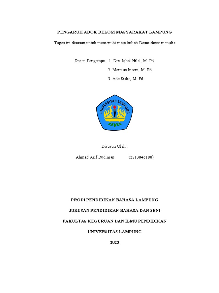 Peran Adok dalam Masyarakat Lampung | PDF