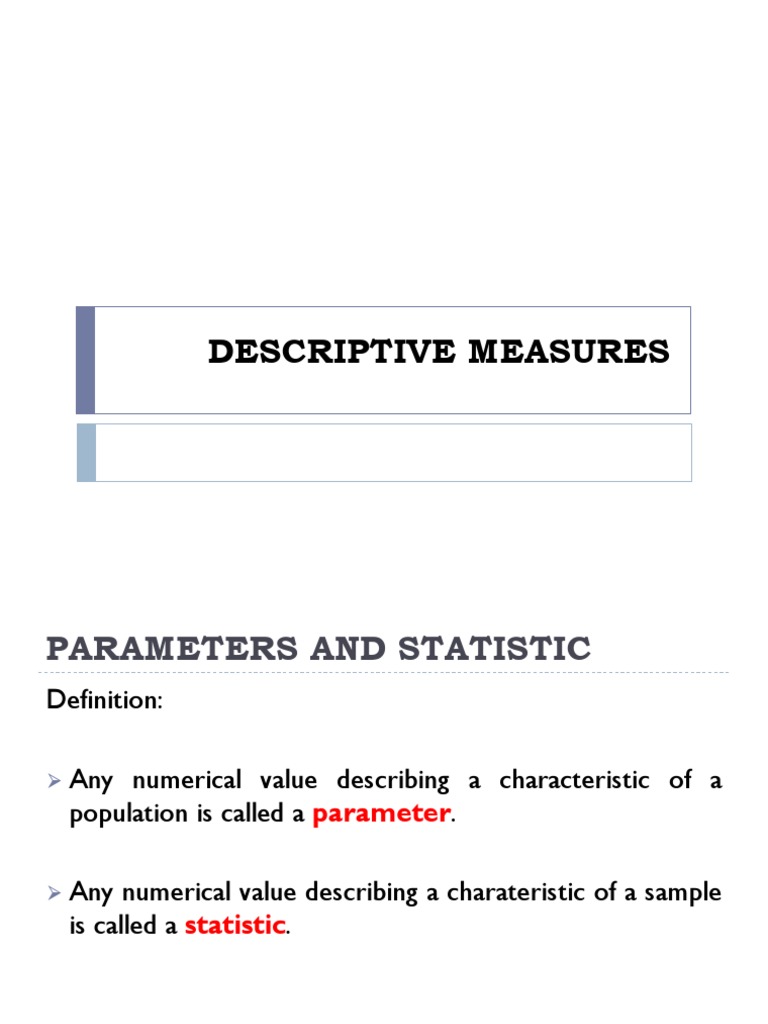 Descriptive Measures Pdf Pdf