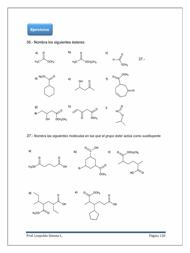 Nomenclatura de ésteres.pdf | PDF