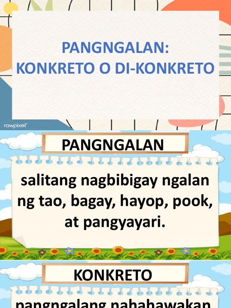 Pangngalang Konkreto at Di-Konkreto | PDF Pangngalang Konkreto at Di-Konkreto | PDF
