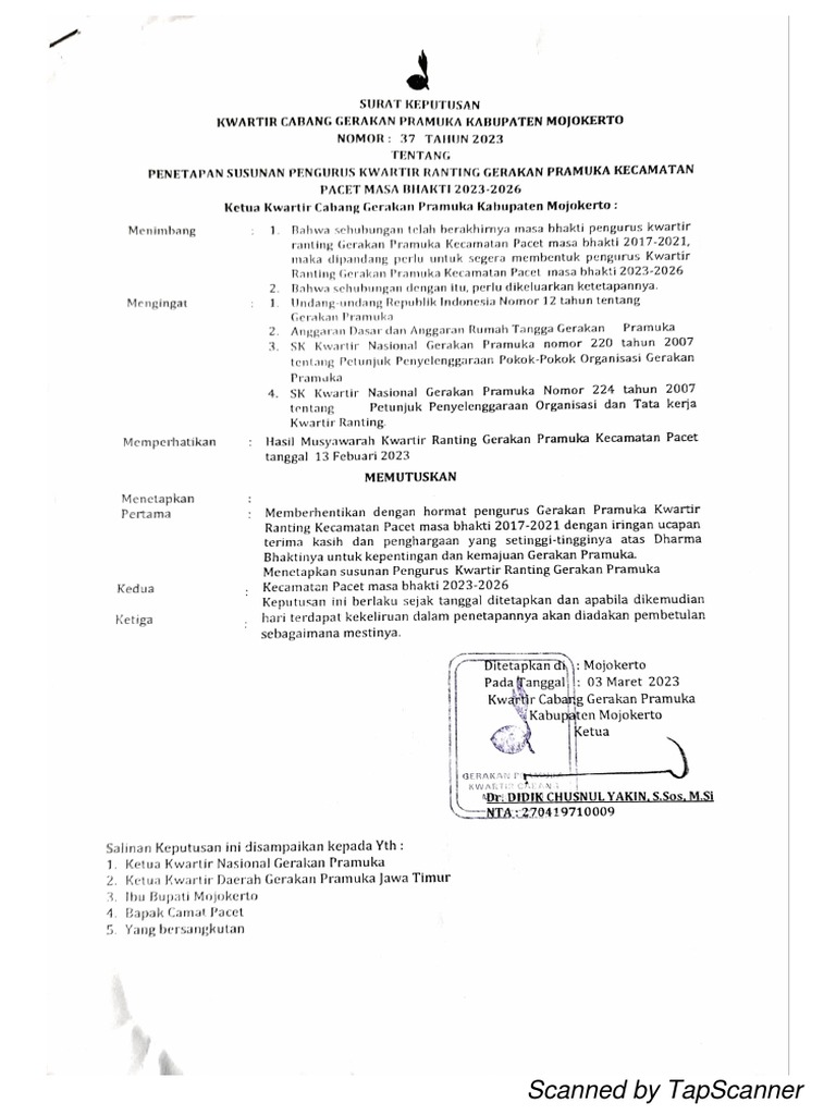 SK Pramuka PDF | PDF