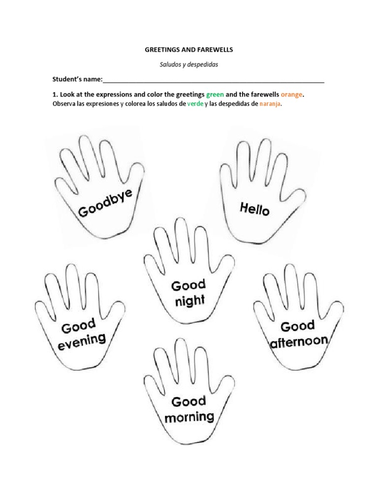 LESSON PLAN - 2 - Greetings and Farewells Activity PDF | PDF