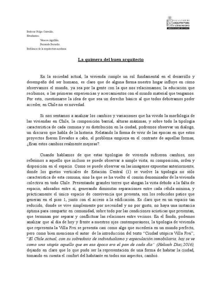 Villa Frei Aguillón Basualto Compressed PDF | PDF | Diseño | Santiago