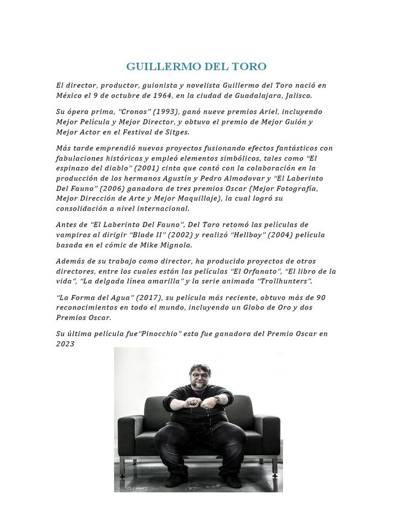 Director mexicano Guillermo del Toro | PDF