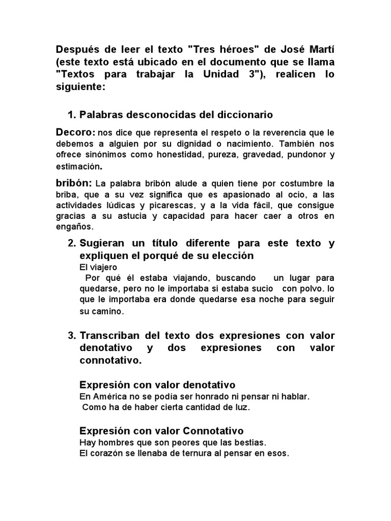 Tarea de Lengua Española | PDF