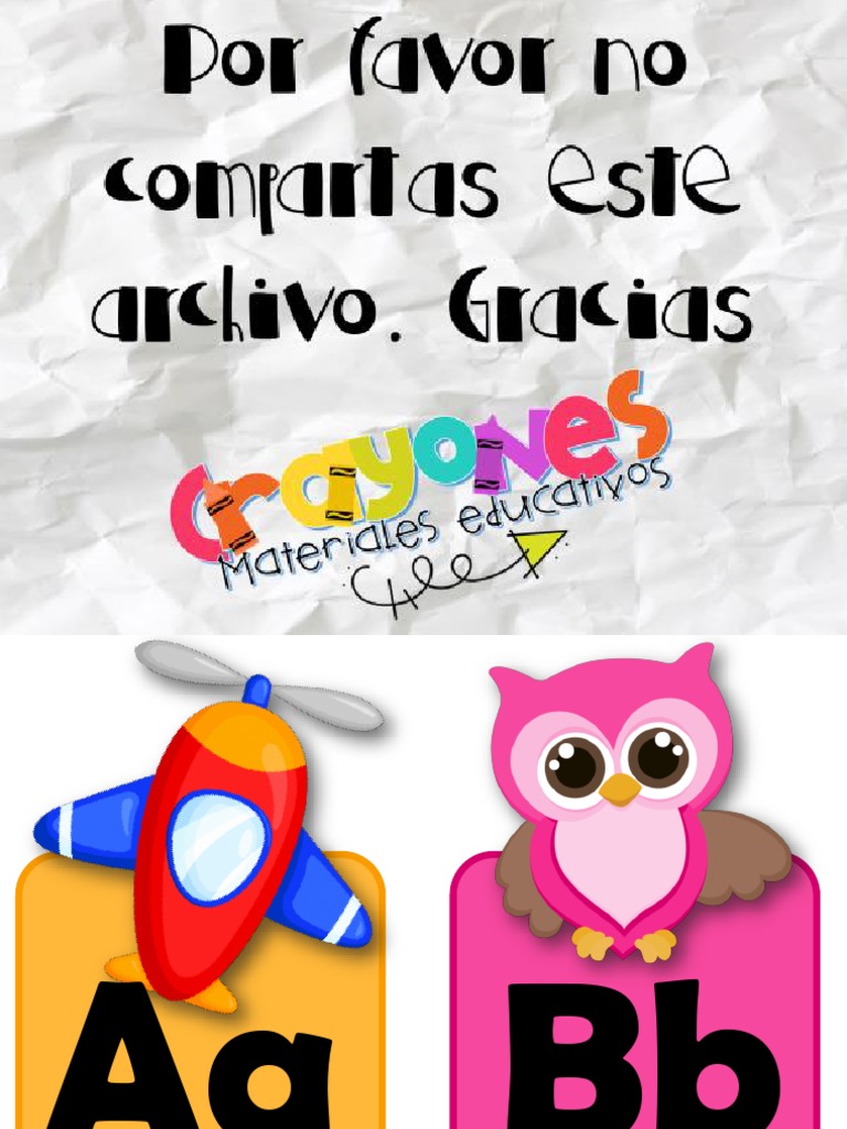 Abecedario con Dibujos y Crayones | PDF