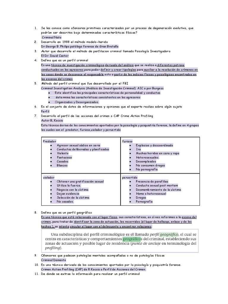 Guia de Estudio PERFILES. | PDF