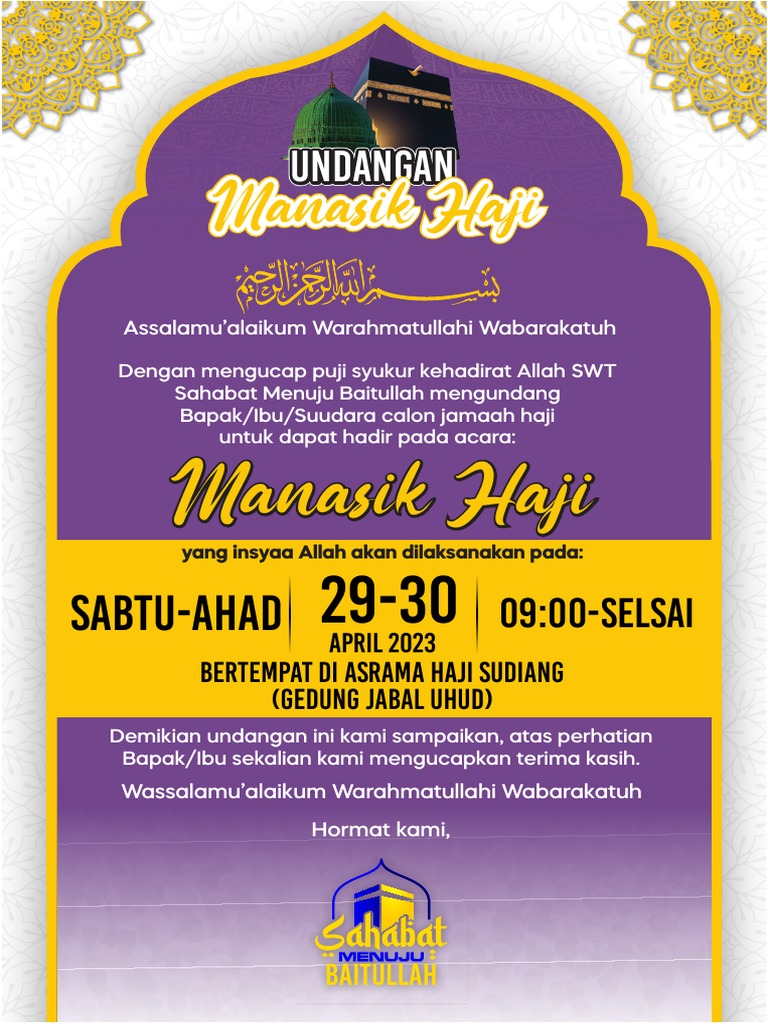 Undangan Manasik Haji Sahabat PDF | PDF