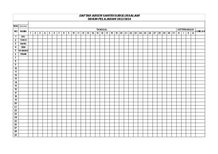 absen santri bulan Desember 2023.pdf | PDF