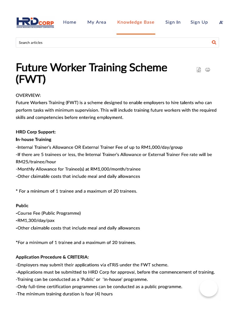 Guidance for application FWT | PDF