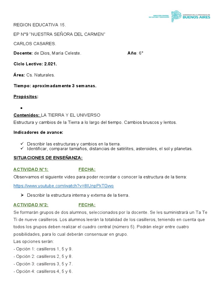 Explorando la Tierra y el Universo: Actividades para comprender la ...