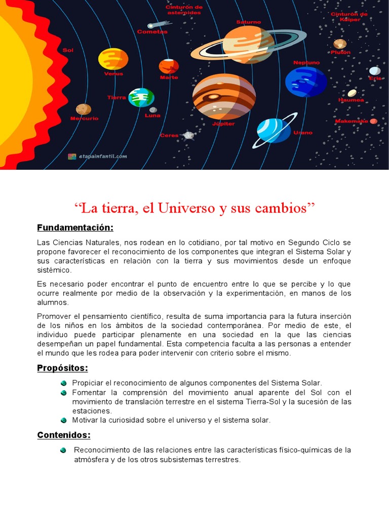 La Tierra y El Sistema Solar para 6to A, B, C | PDF