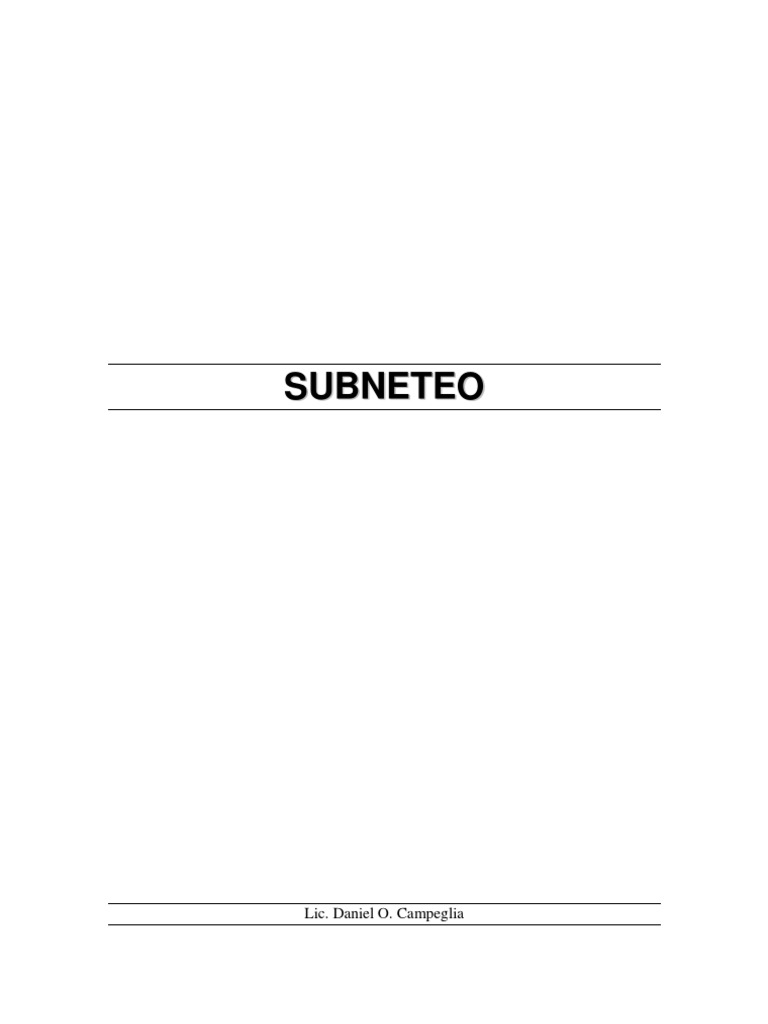 Subneteo | PDF | Protocolos de internet | Dirección IP