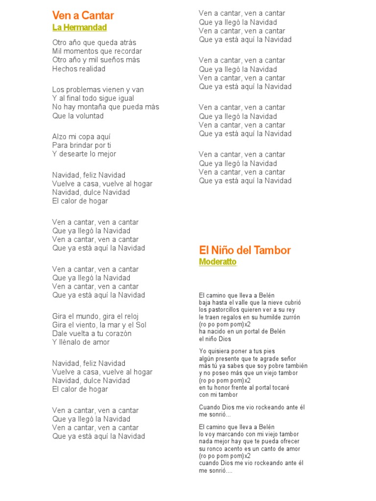 Ven a Cantar: Navidad con Moderatto | PDF | Navidad