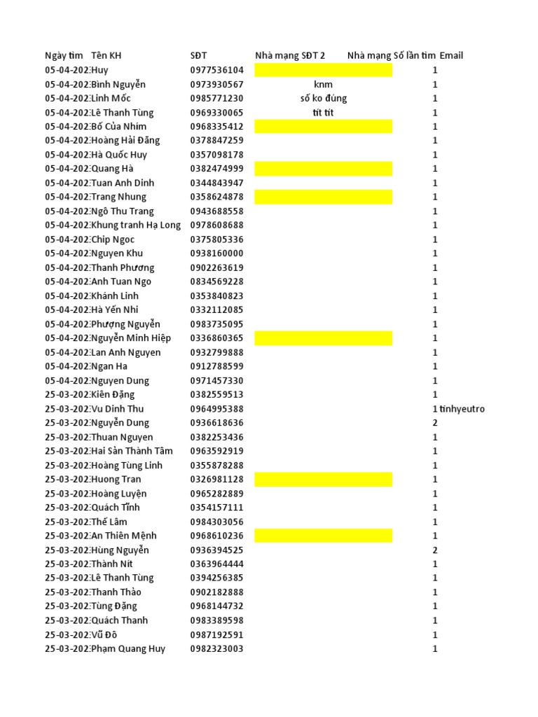 Data H Long (Quét 05-4) | PDF