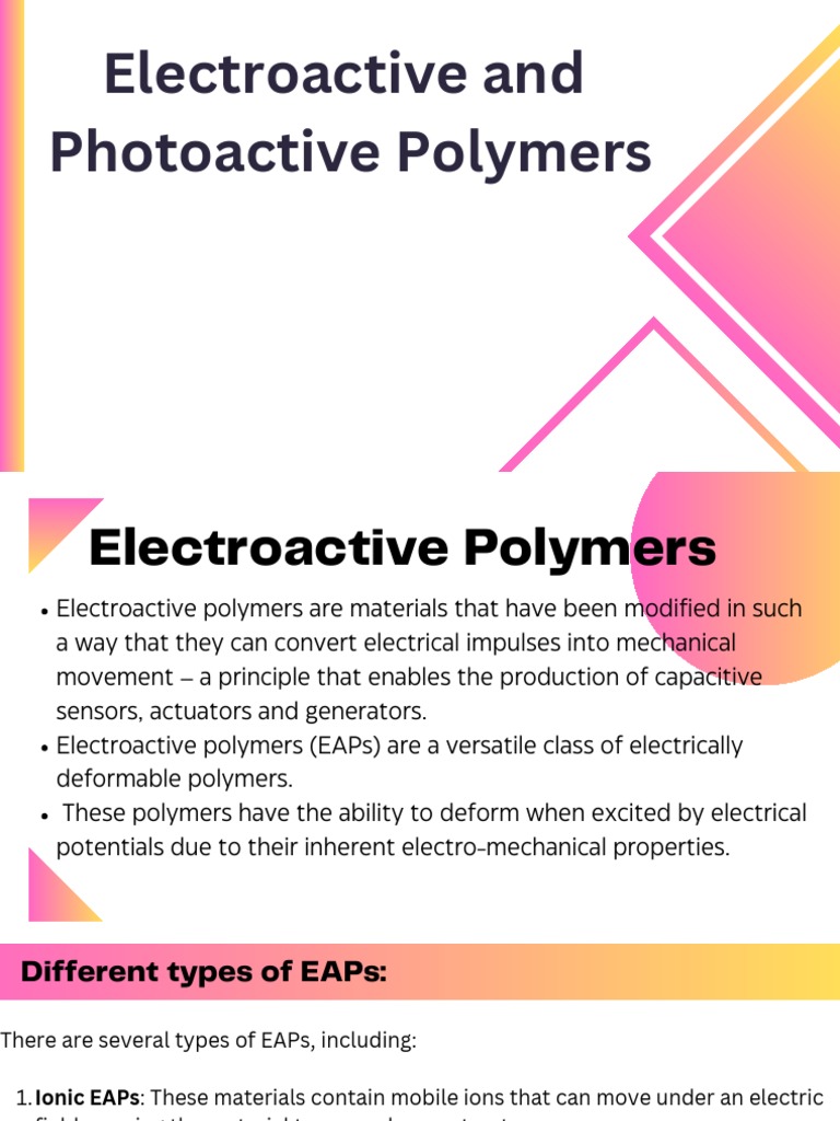 Electroactive and Photoactive Polymers PDF | PDF