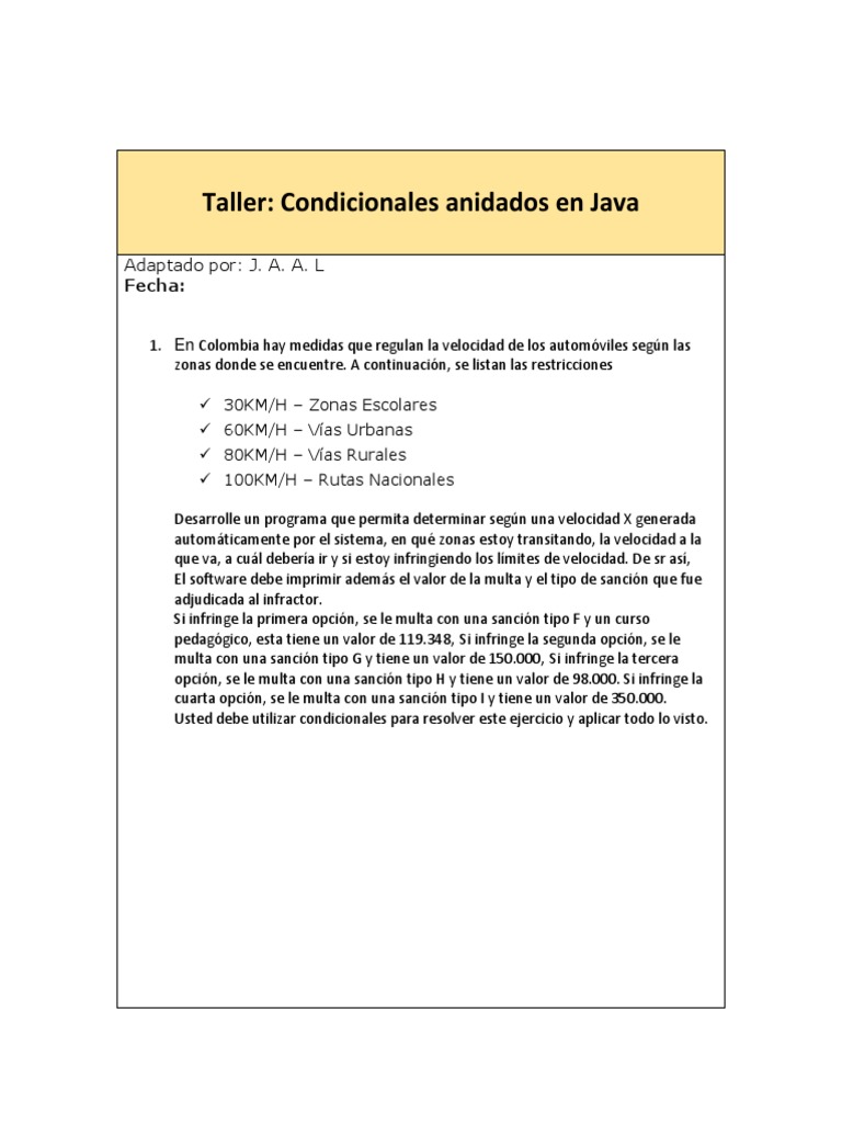 Ejercicios Condicionales Anidados Resumidos. Versión 2 PDF | PDF