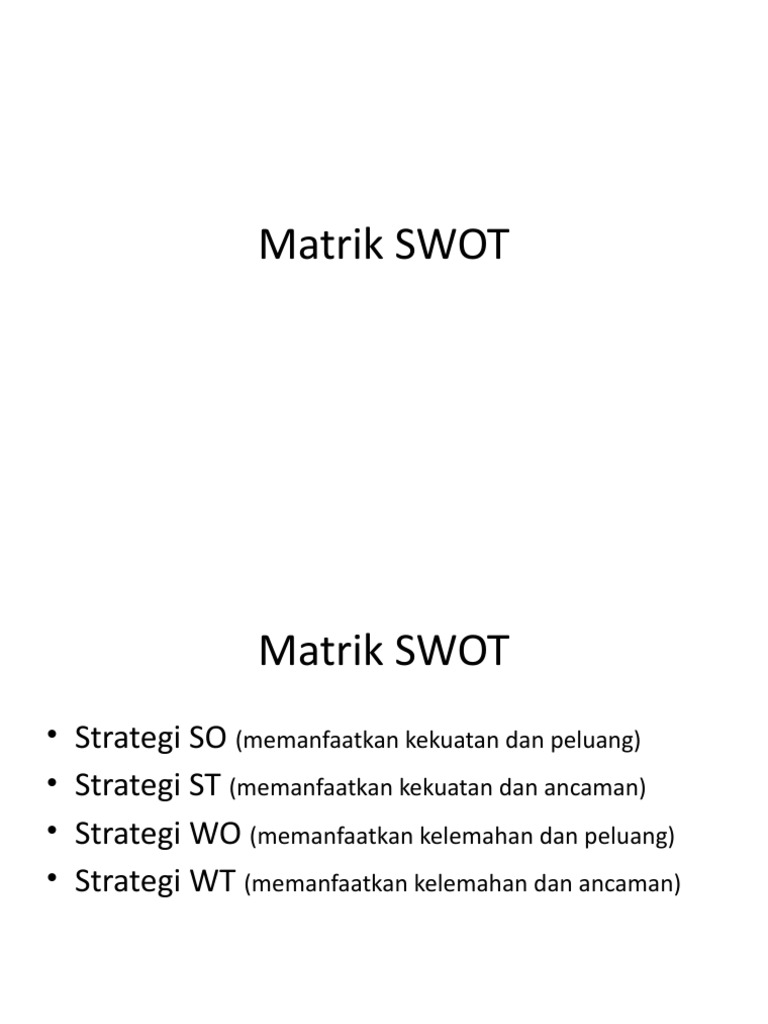 Matrik SWOT | PDF