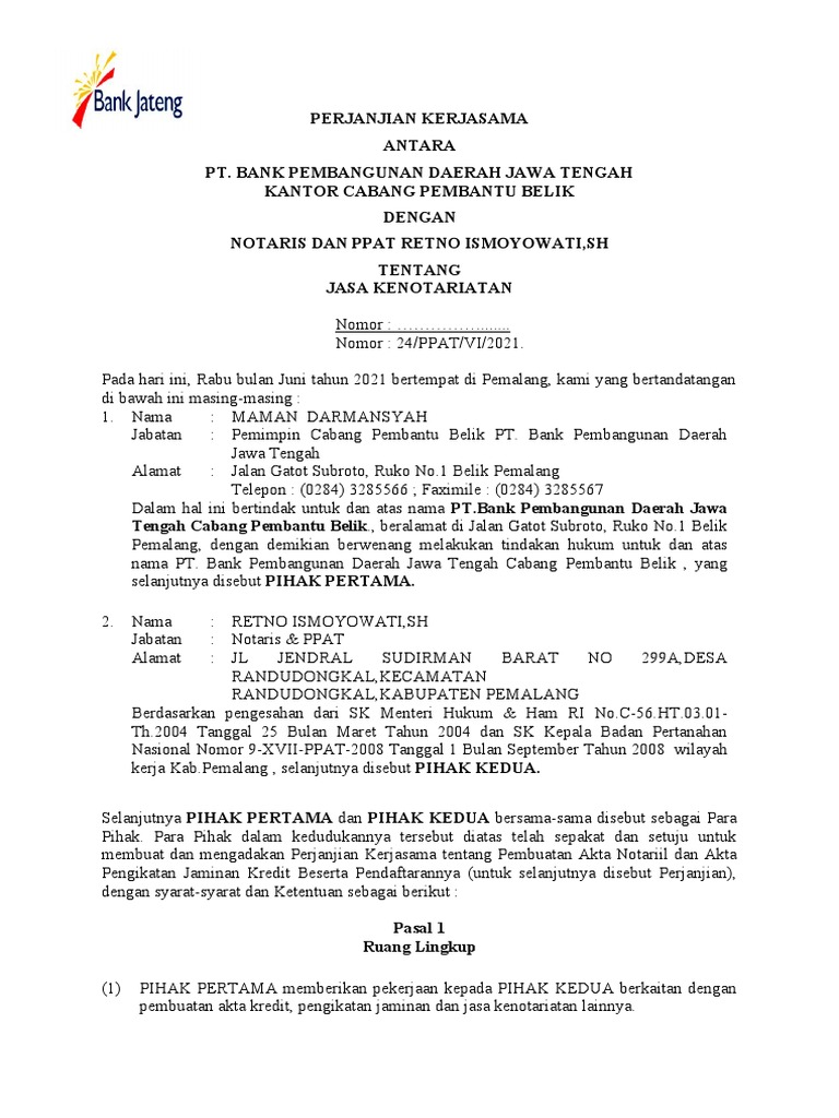 DRAFT PKS Notaris | PDF