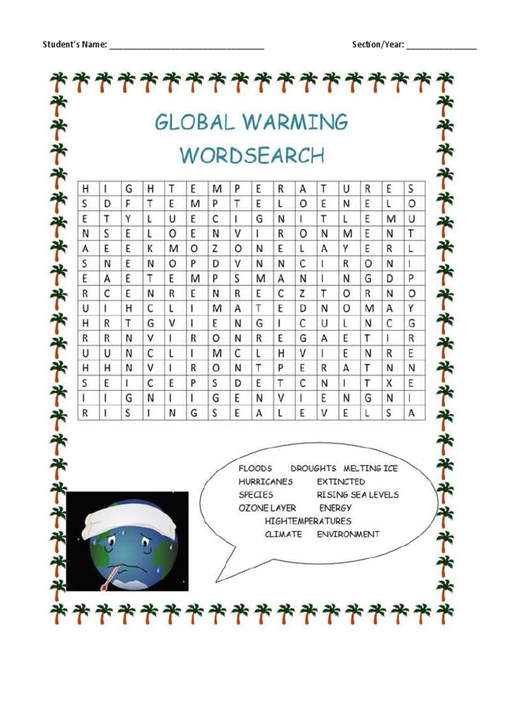 Climate Change - Global Warming (Worksheet).docx | PDF