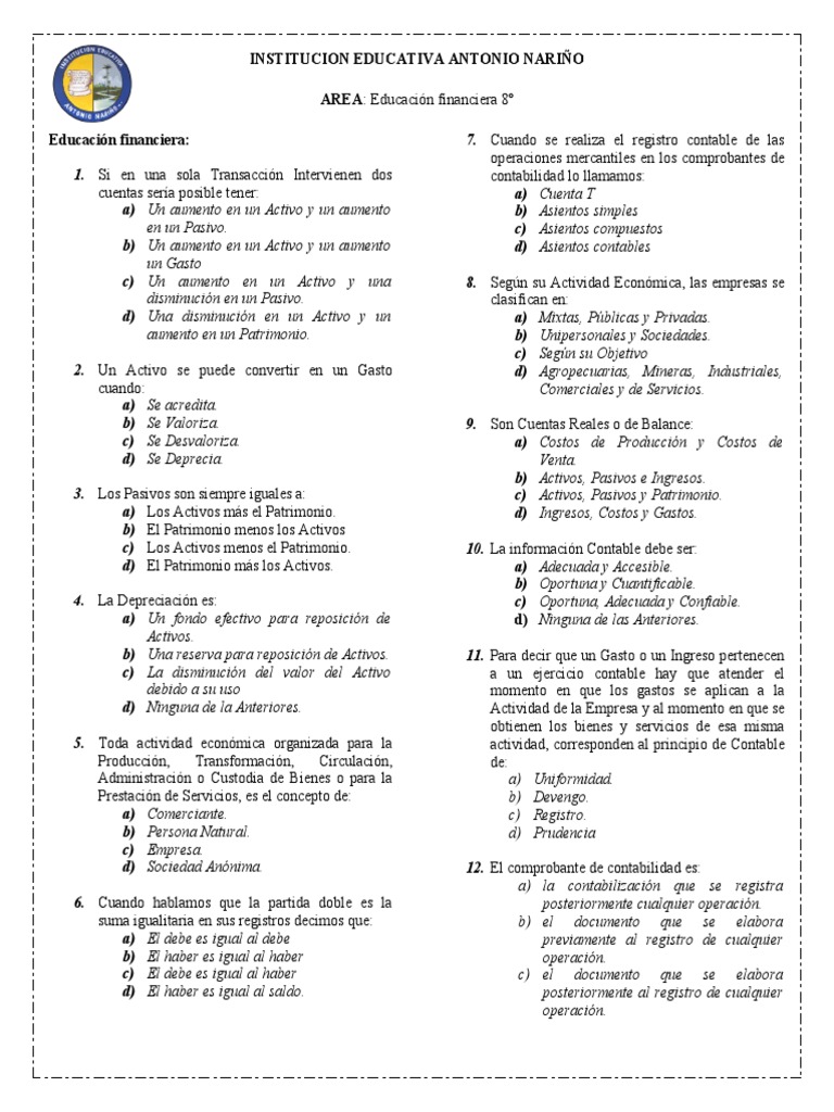 30 preguntas de contabilidad.docx | PDF