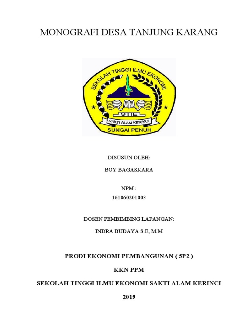 Monografi Desa Tanjung Karang Fix | PDF