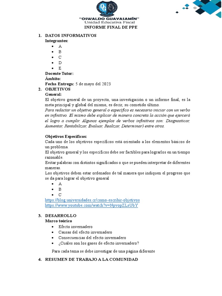 Informe Final de Ppe PDF | PDF