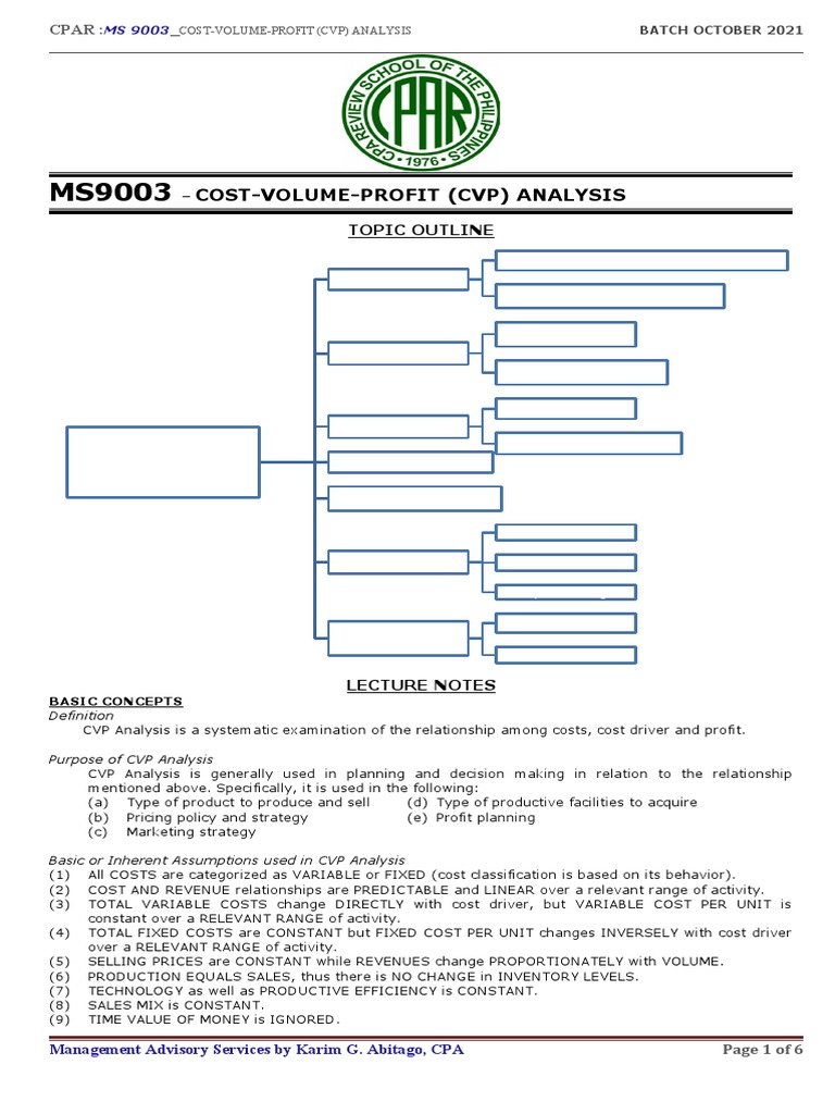 9003 CVP Analysis | PDF