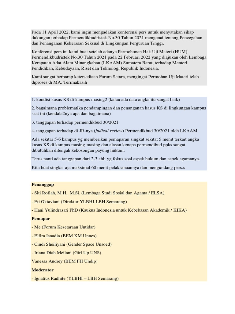 Kondisi Terkini Universitas Tidar Dalam Menangani Kasus Kekerasan Seksual (Per April 2022 ...