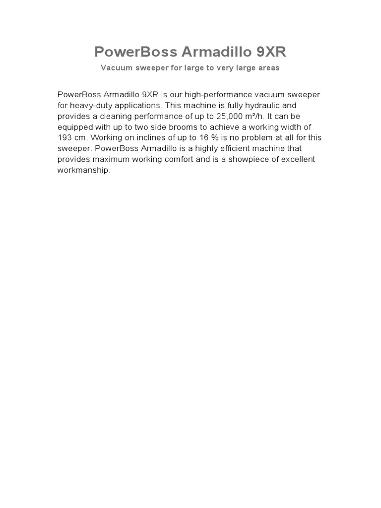PowerBoss Armadillo 9XR | PDF