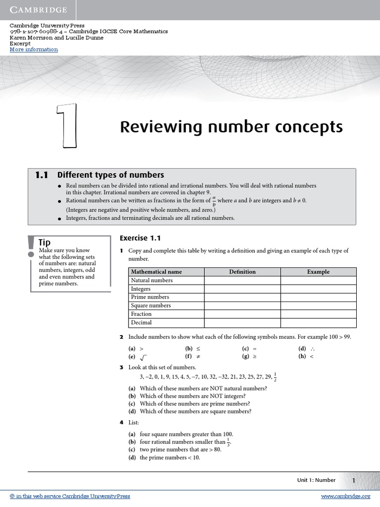 Cambridge Igcse Core Mathematics Practice Book | PDF