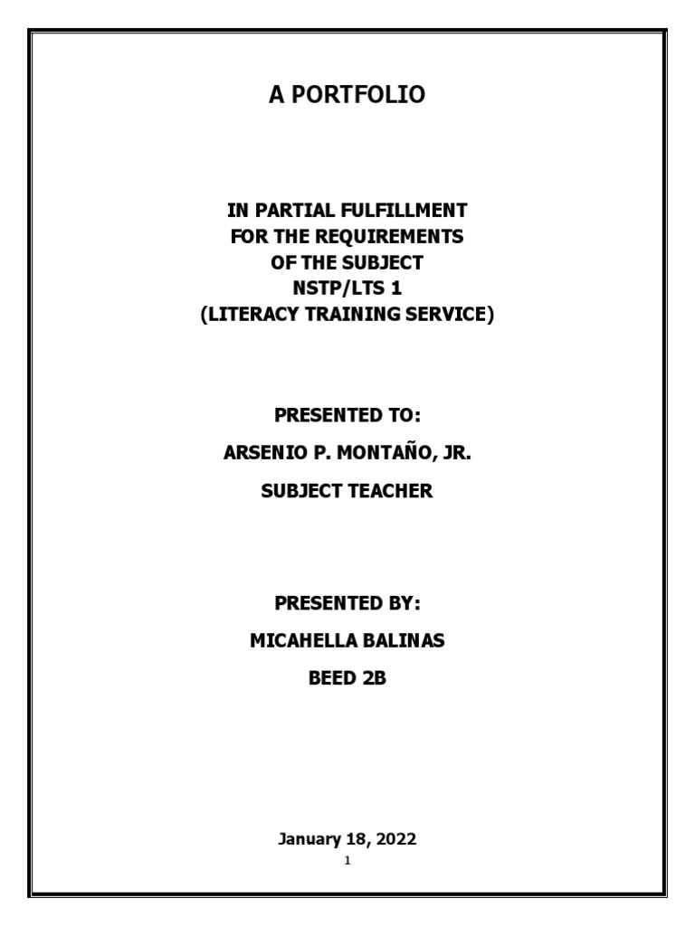 NSTP Portfolio | PDF