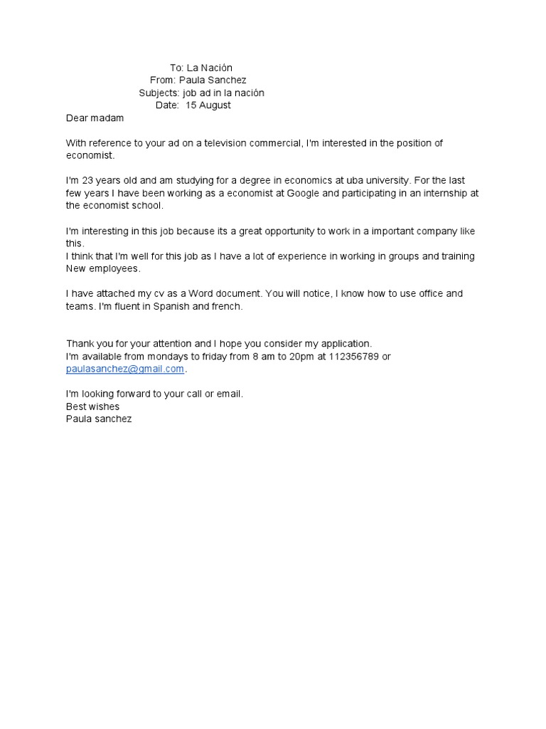 Inglés redacción de mail | PDF