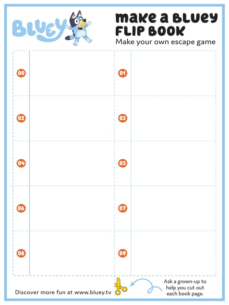 Bluey Flipbook Blank Pages 1 | PDF
