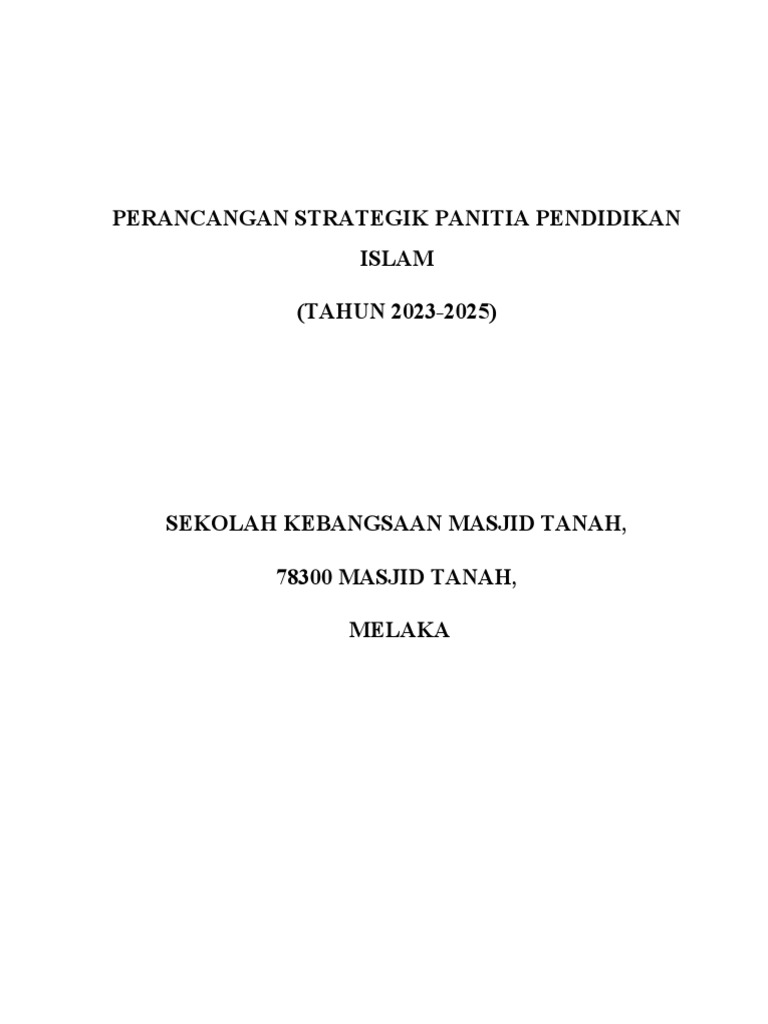 Perancangan Strategik SKMT 2023-25 | PDF