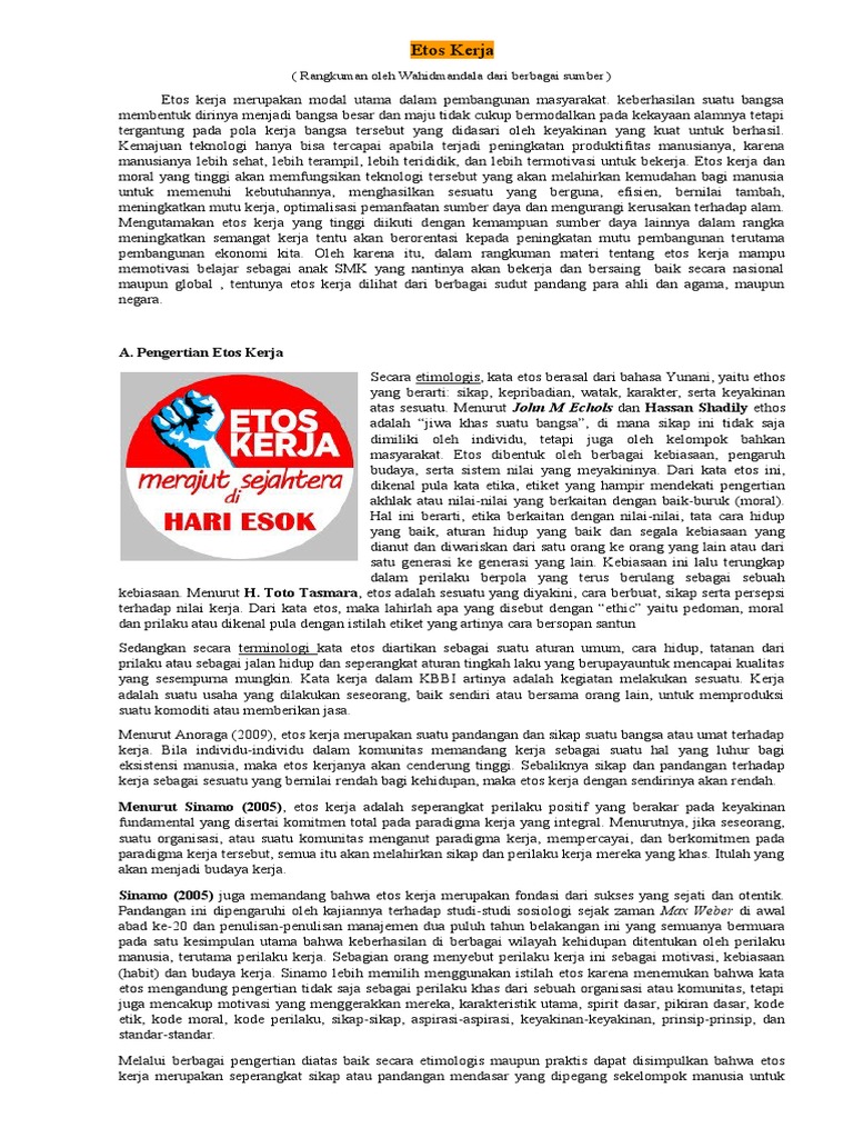 Materi Etos Kerja | PDF