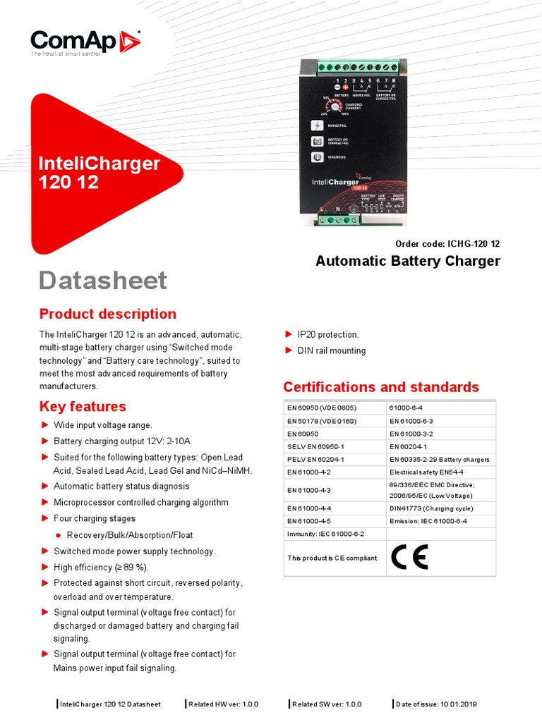 InteliCharger 120 12 Datasheet | PDF
